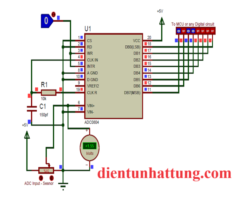ADC0804 CHUYỂN ANALOG SANG DIGITAL, IC ADC 8 BIT ADC0804 CHUYỂN ANALOG SANG DIGITAL, IC ADC 8 BIT